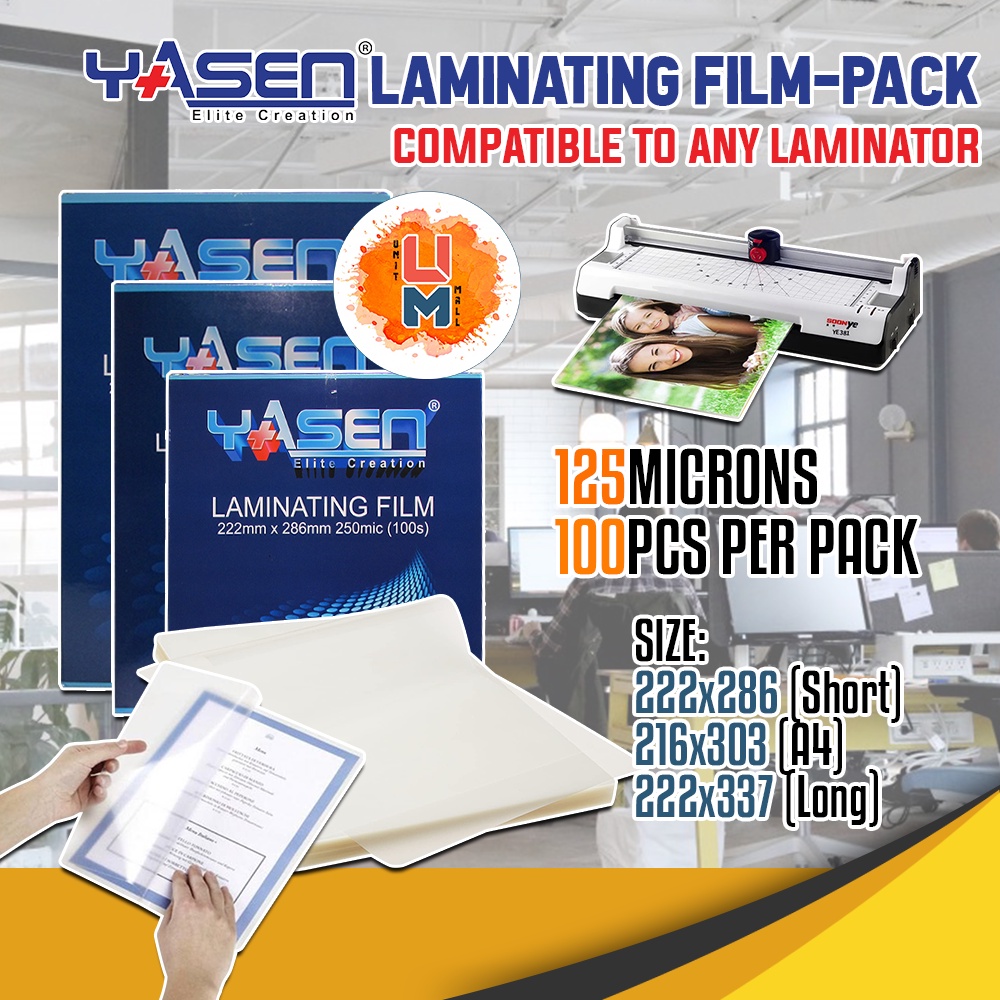 100pcs 125 Microns A4 Short Long Photo Documents Plastic Film Protector ...