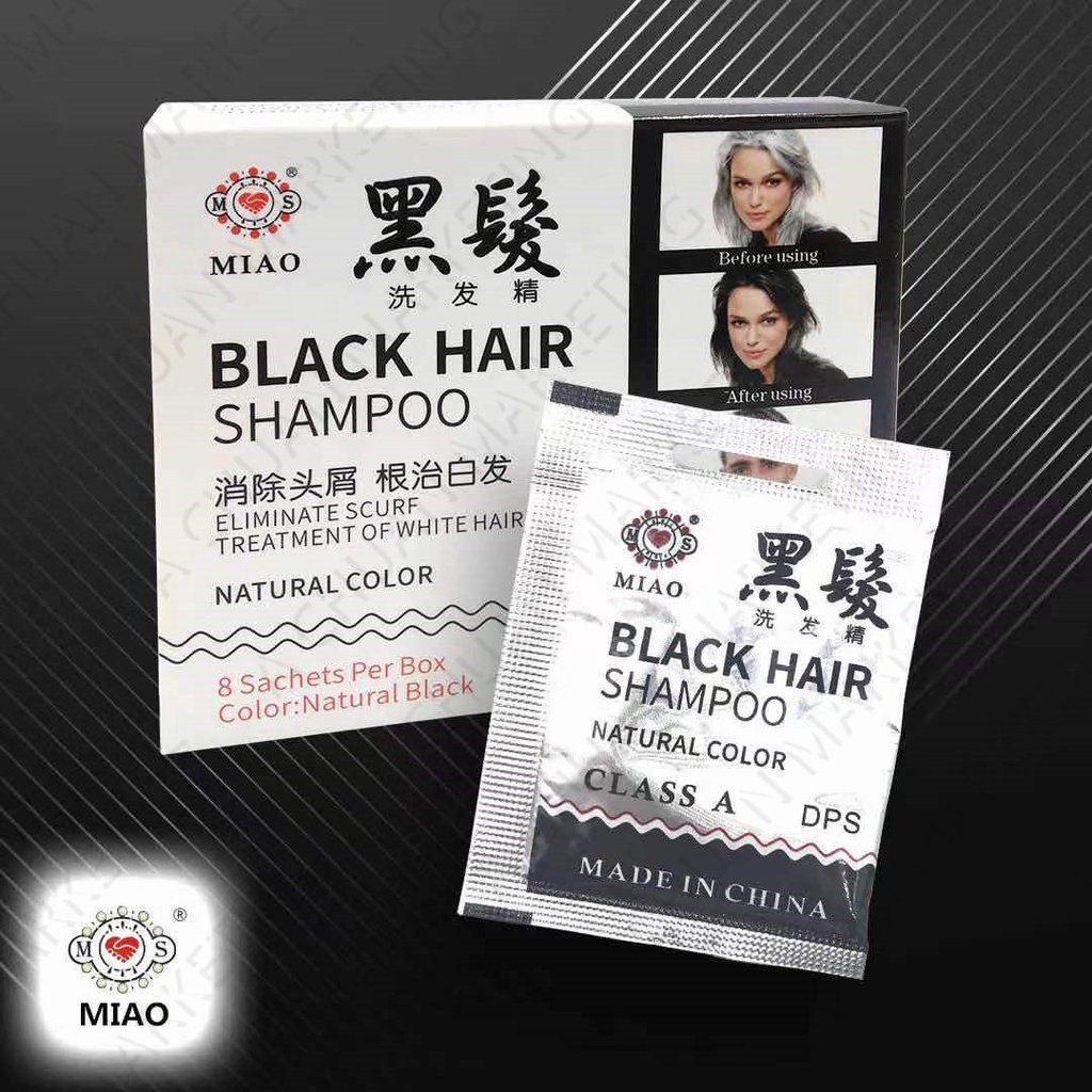 Original Hair Blacken Shampoo 8Sachet 1Box Chenhua Hair Backening ...