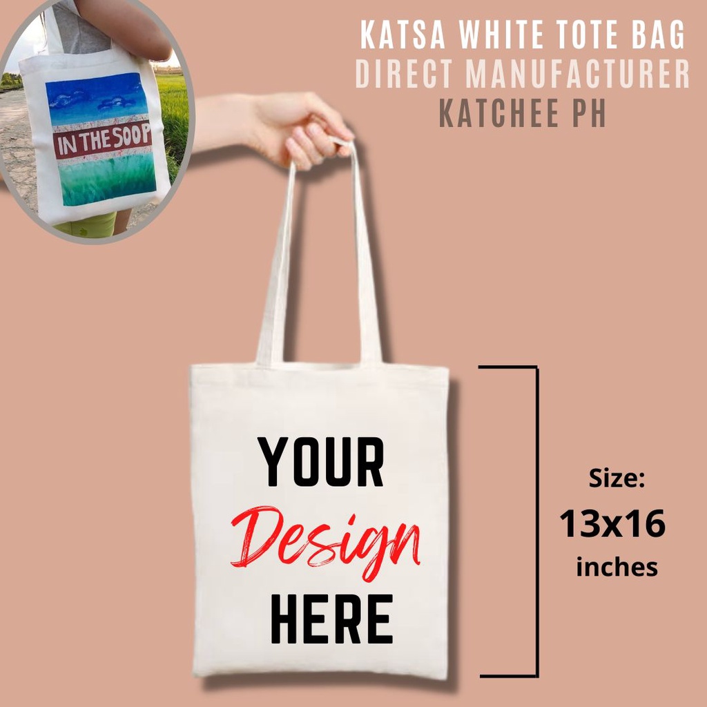 Customized Tote Bag 13x16 inches Katsa Canvas High Quality / Korean ...