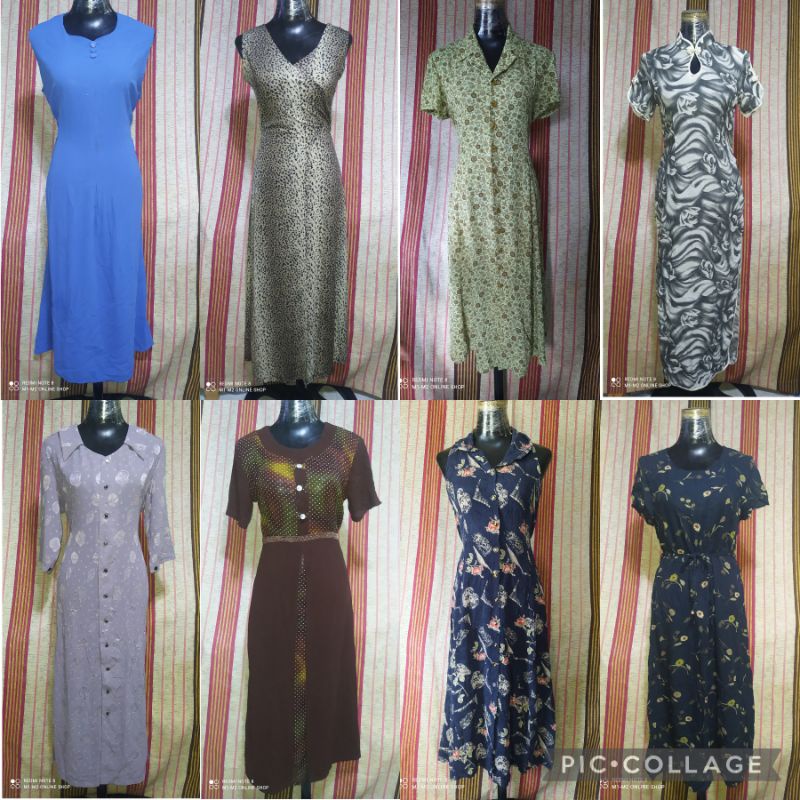 Lady's Silk Vintage Dress/Semi Gown Collection (PRELOVED) | Shopee ...