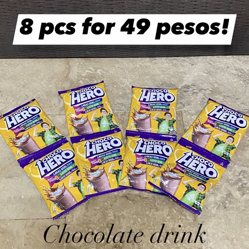 CHOCO HERO Powdered Choco Malt Milk Drink 24g x 8 | Shopee Philippines