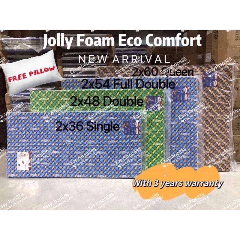Original Jolly Eco Comfort Foam Mattress with 3 years warranty sticker ...