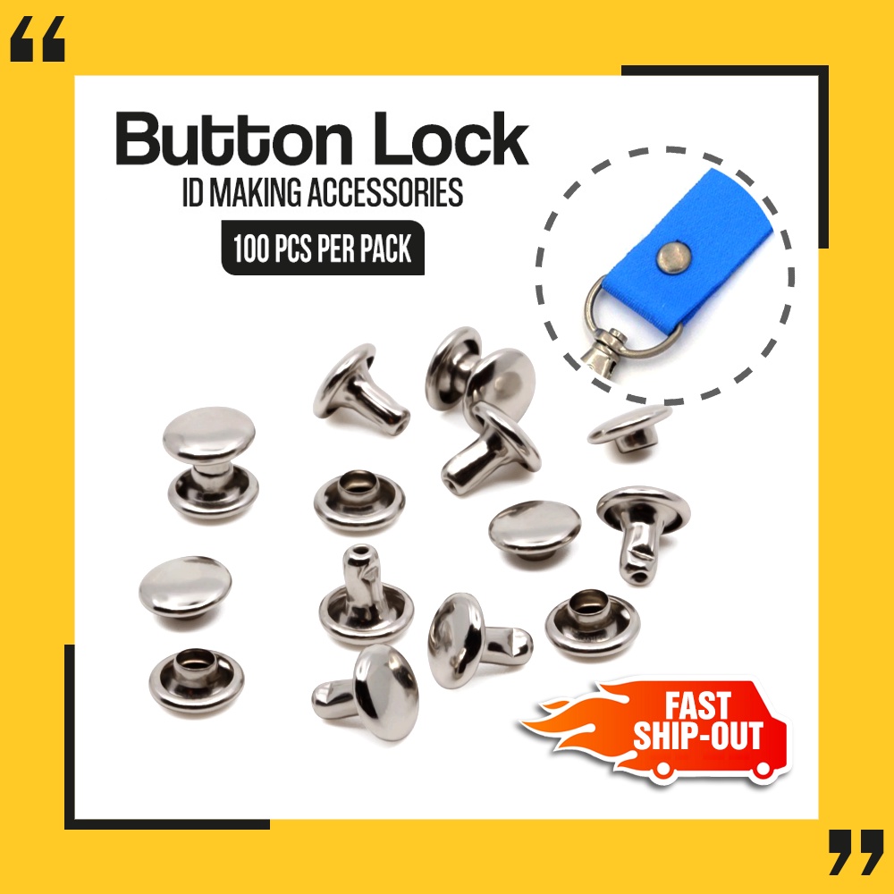 100sets Button Rock (Rematche) for ID Lace Lanyard Lock Rivet Double ...