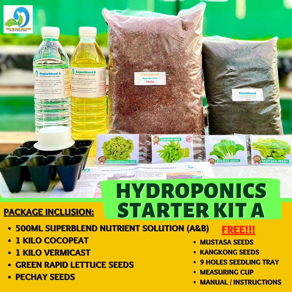 Hydroponics Starter Kit A - FOR STARTER (with Instruction/Manual/Seeds ...