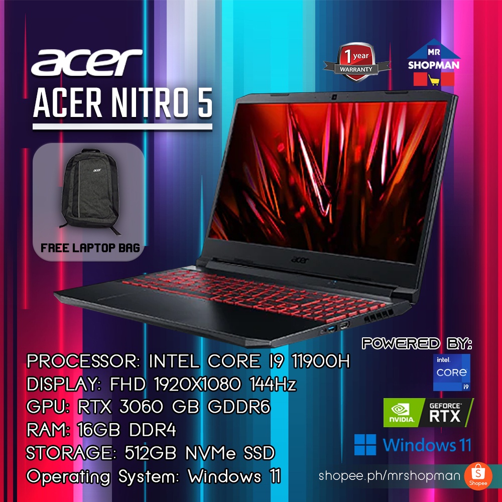 Acer Nitro 5 Intel Core i9 11900H | RTX 3060 | 16GB RAM | 512 NVMe ...