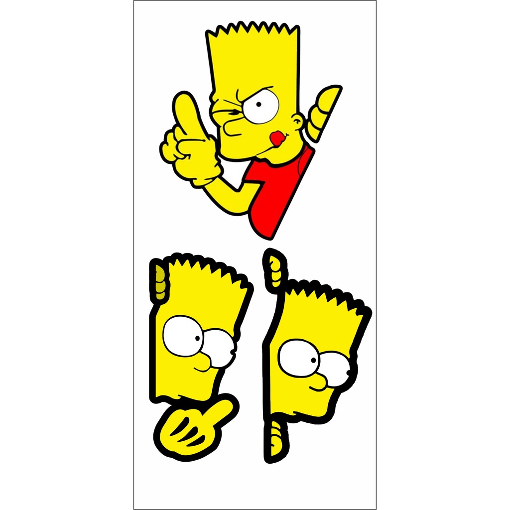 Bart simpson Sticker Set Printed Glossy Pred Cut,Dye Cut Decals for ...