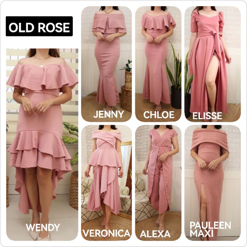 DARK OLD ROSE/HOT PINK THEME FORMAL DRESSES Shopee Philippines ...