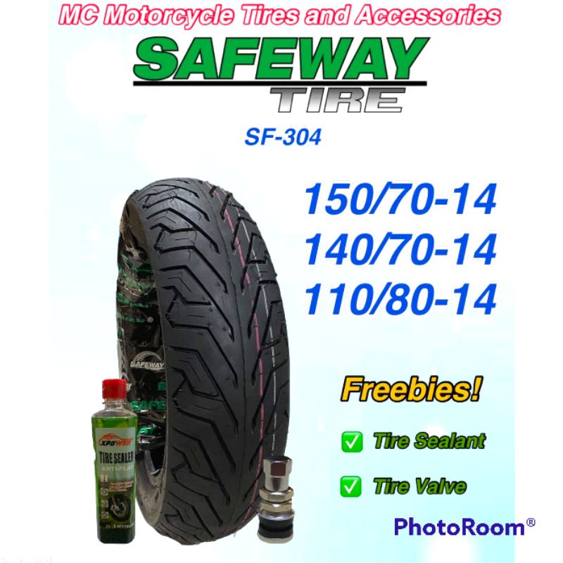 SAFEWAY TIRE FOR AEROX TIRE TUBELESS 8PLY RATING( free sealant and pito ...