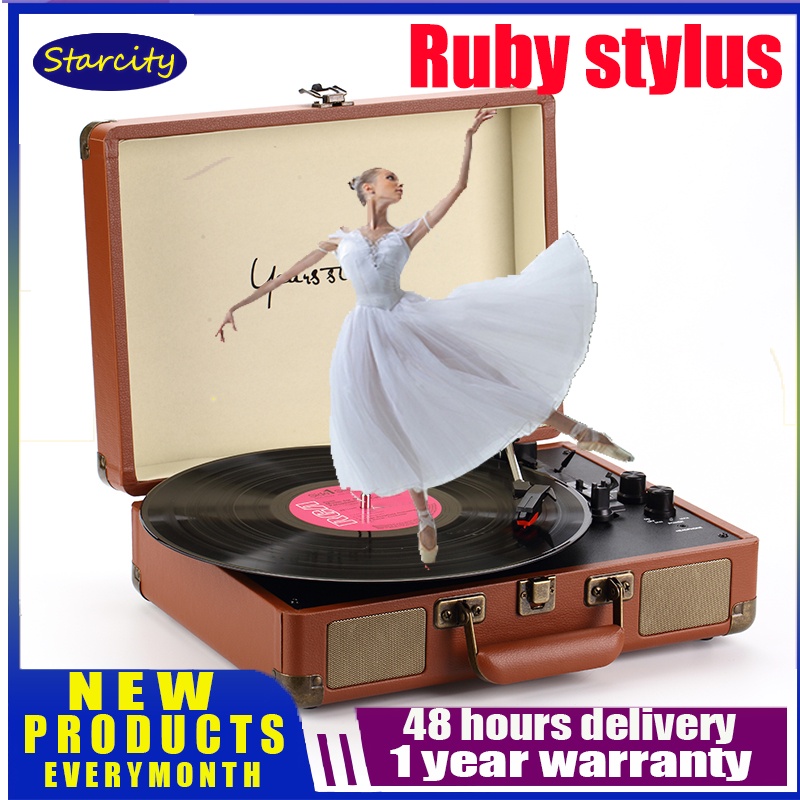 Portable luggage gramophone vinyl record player Bluetooth 5.0 turntable ...