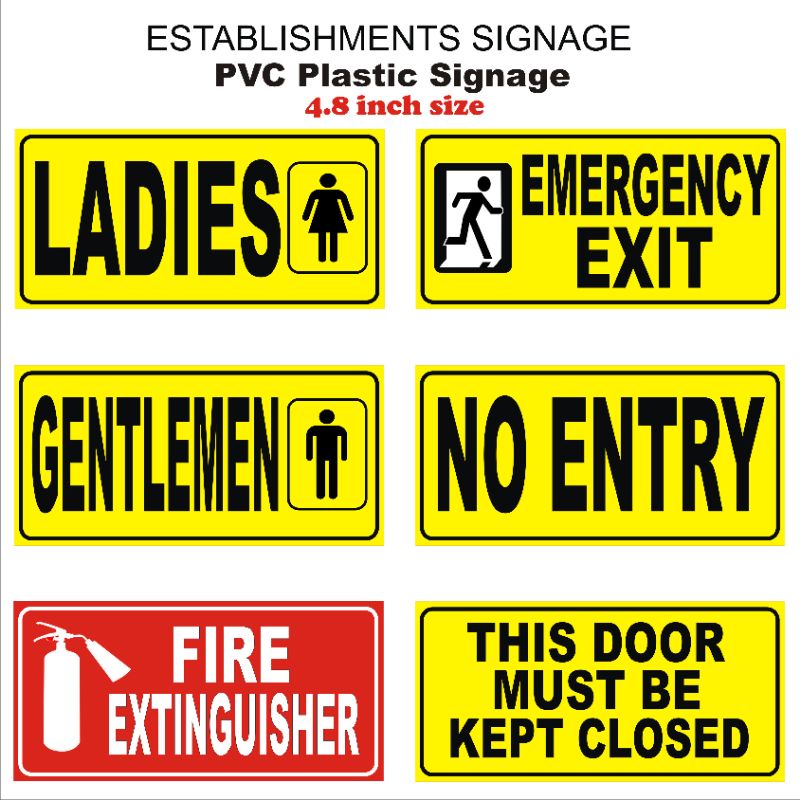 establishment signage yellow signage no entry signage ladies gentlemen ...