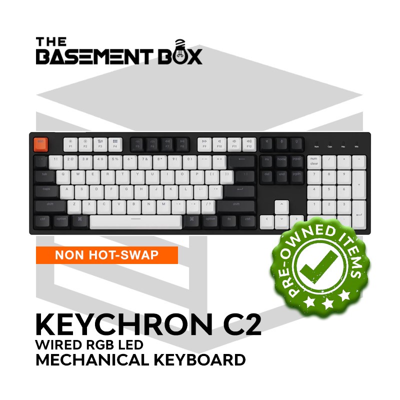 Keychron C2 Mechanical Keyboard (Full Size Layout, Wired, RGB, Gateron ...