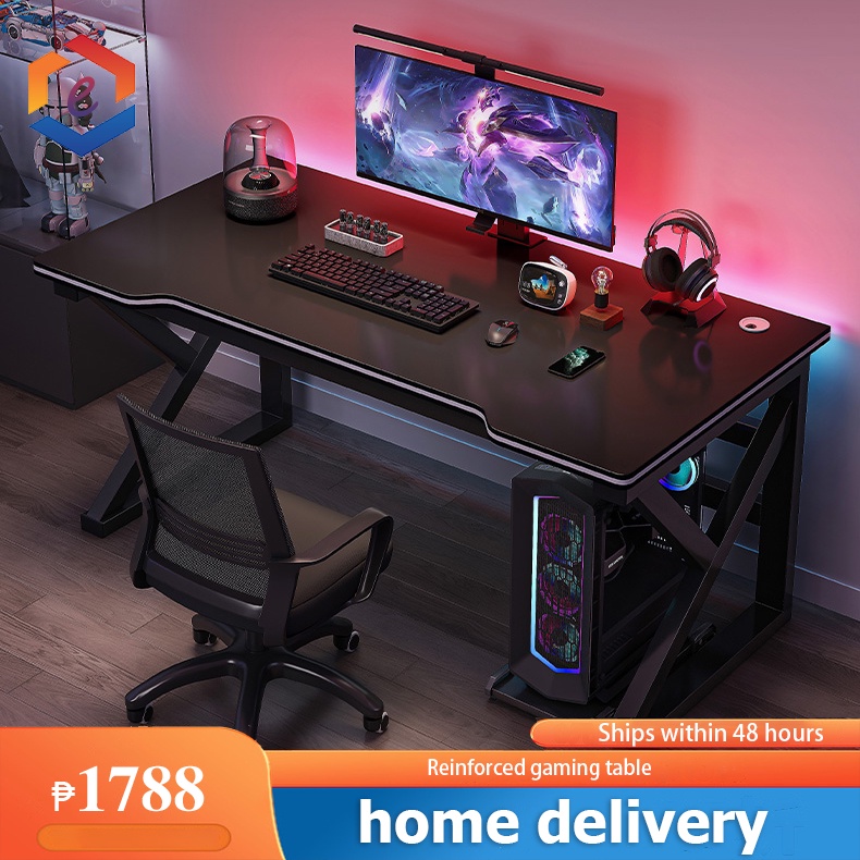 gaming table Computer desk with bookshelf Multi-layer storage shelf 120 ...