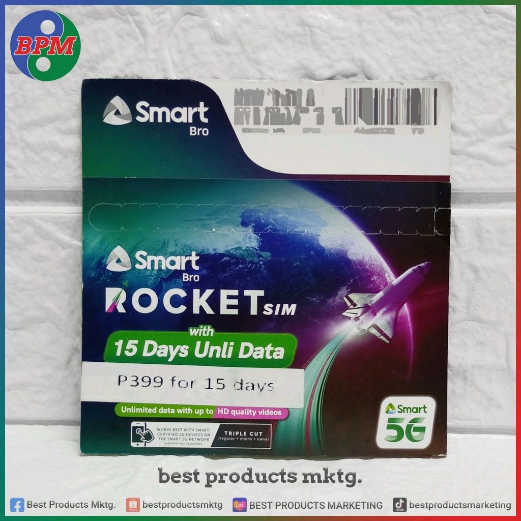 BPM Smart Rocket Sim (with free 15 days unli data) | Shopee Philippines