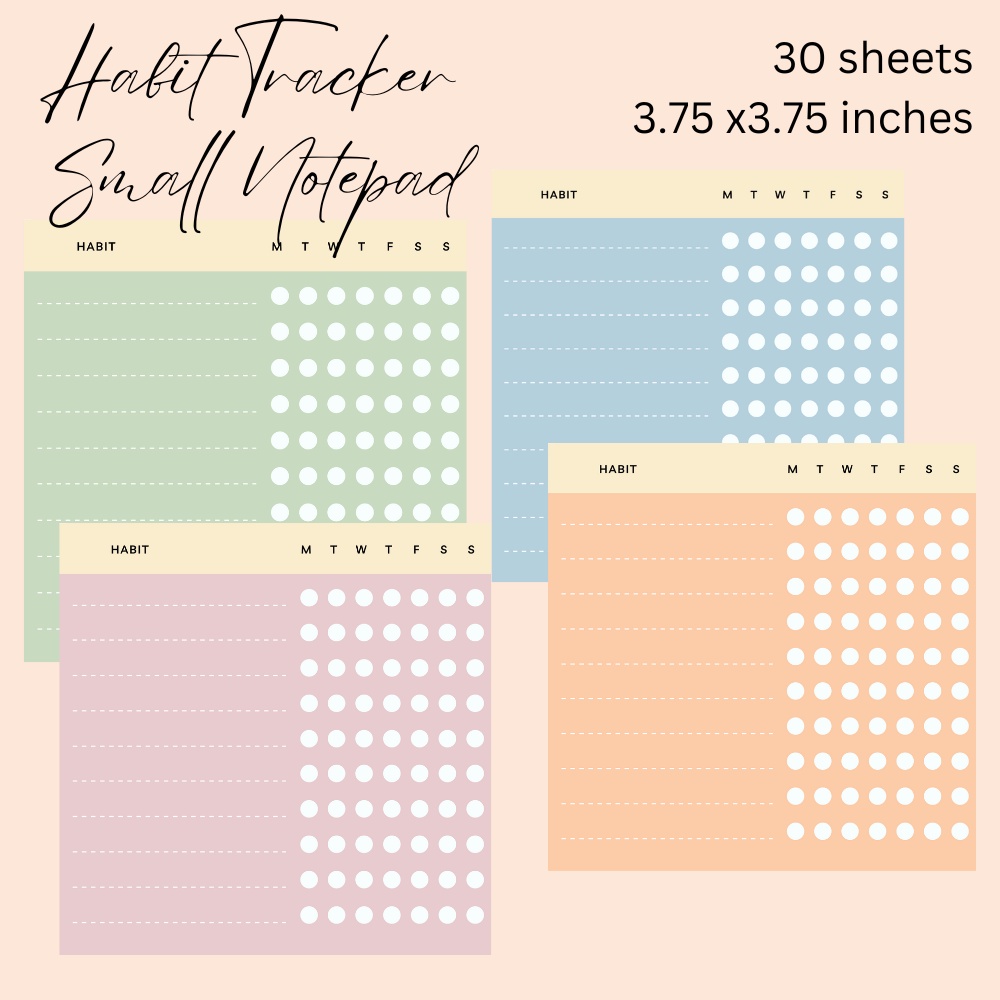 Minimalist Habit Tracker Notepad 3.75 inches 30 sheets | Shopee Philippines