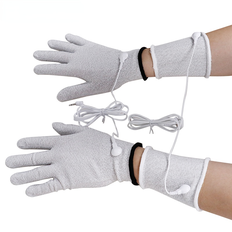 Conductive Silver Fiber TENS EMS Electrode Therapy Gloves Socks Wrist ...