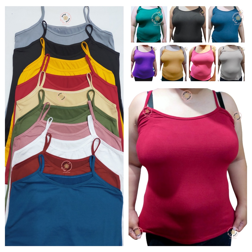 SANDO PLUS SIZE fit up to 3XL Spaghetti Strap Tank Top | Shopee Philippines