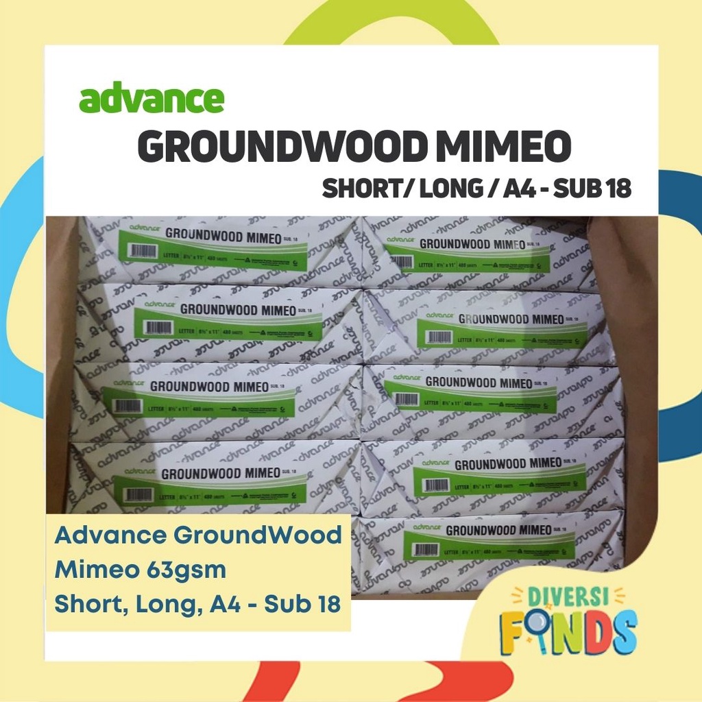 10 Reams Advance Mimeo Paper / Newsprint Paper Sub 18, 480 sheets/ Ream ...