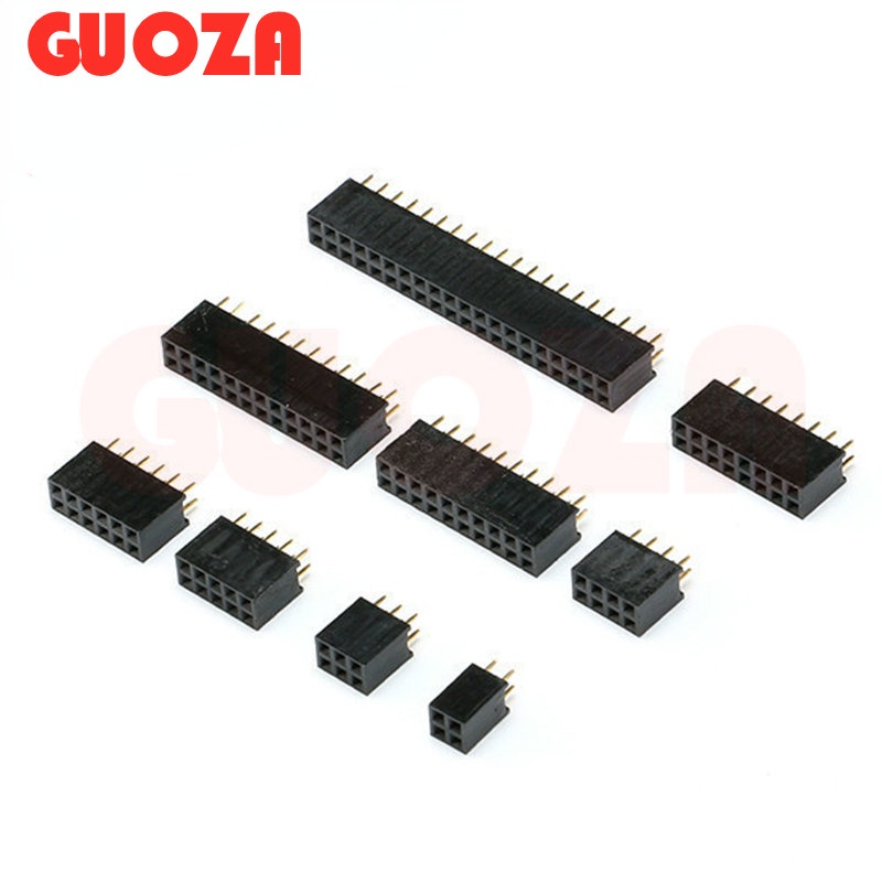 10Pcs 2.54mm 2x2/3/4/5/6/8/10/12/16/40 Pin Stright Female Double Row ...