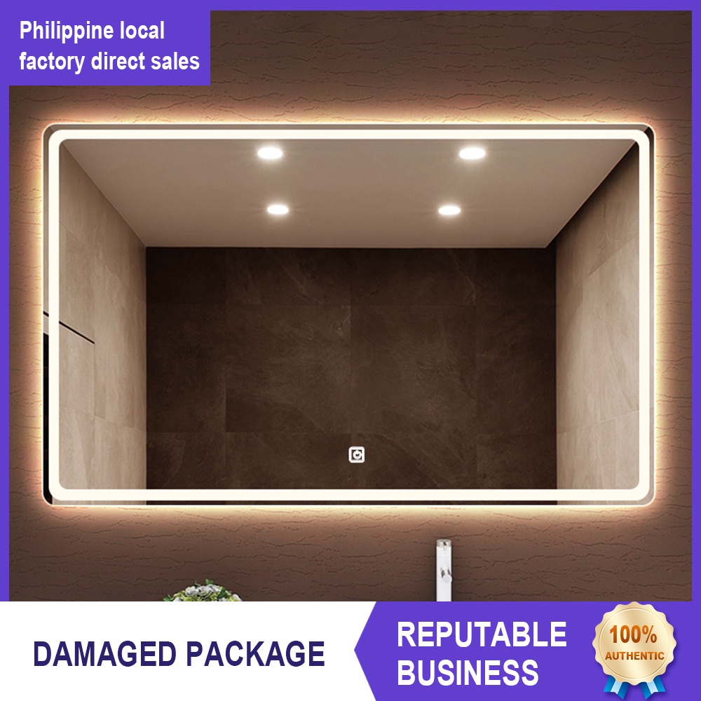 Bathroom Mirror with led 3 tone light Shower Room bathroom hotel ...