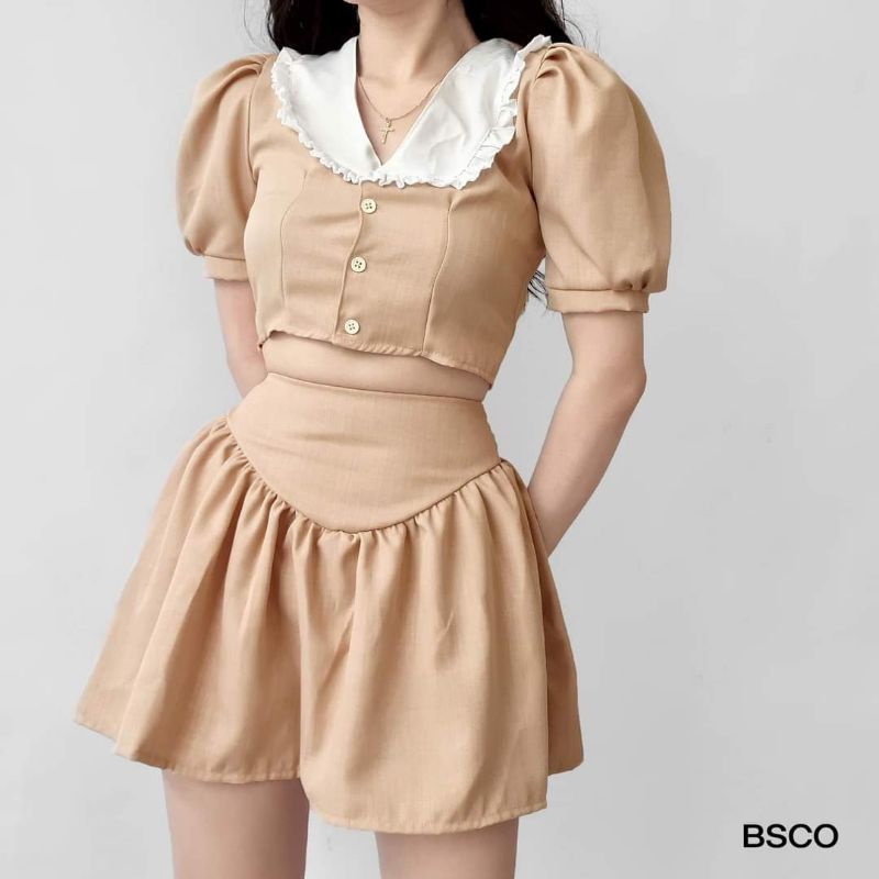 ONHAND BSCO KATALINA BROWN SKIRT AND TOP COORDS SET! KOREAN FASHION ...