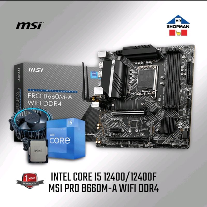 Intel Core i5 12400 / 12400F Processor w/ MSI Pro B660M A WIFI DDR4 Motherboard Bundle | Shopee ...