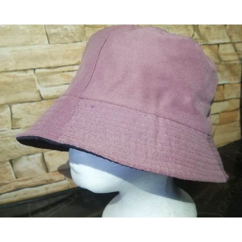 redshop_waway double sided reversible bucket hat (plain color) | Shopee ...