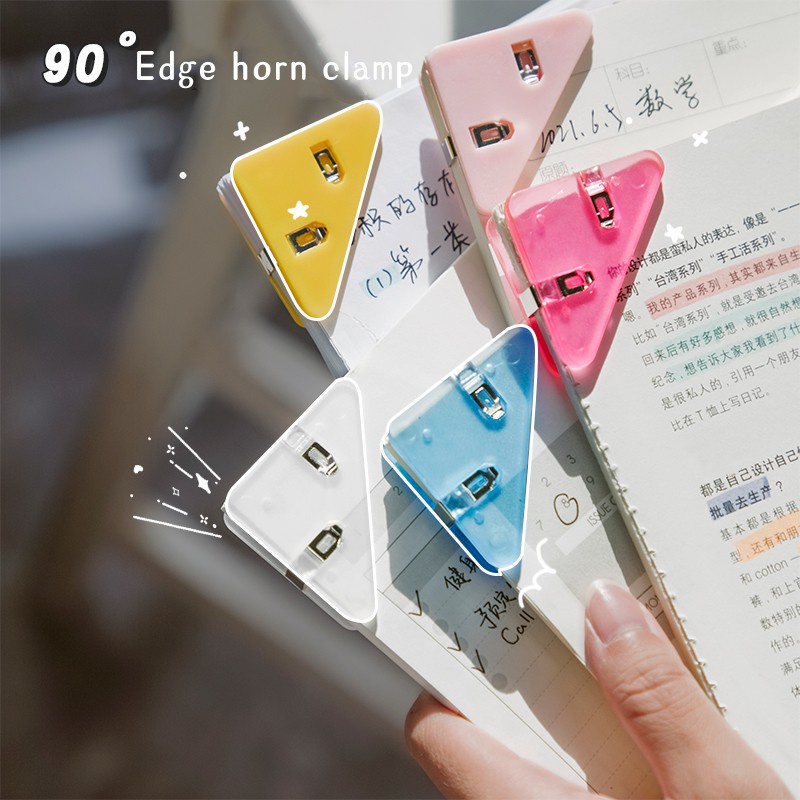 Triangle clip transparent clip Stationery Corner Clip Index Clamp Clip ...