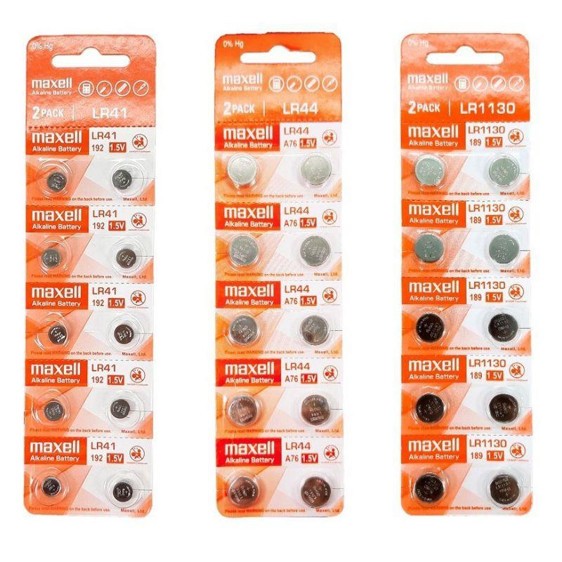 LR44 192 / LR41 AG76 /LR1130 189 MAXELL BATTERY ORIGINAL 100% ALKALINE ...