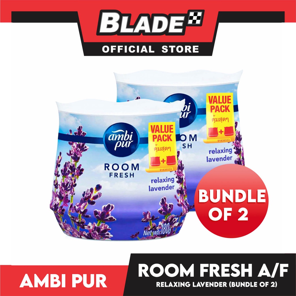 2pcs Ambi Pur Air Freshener Room Fresh 180g (Relaxing Lavender) Long-Lasting, Air Refreshing Gel ...