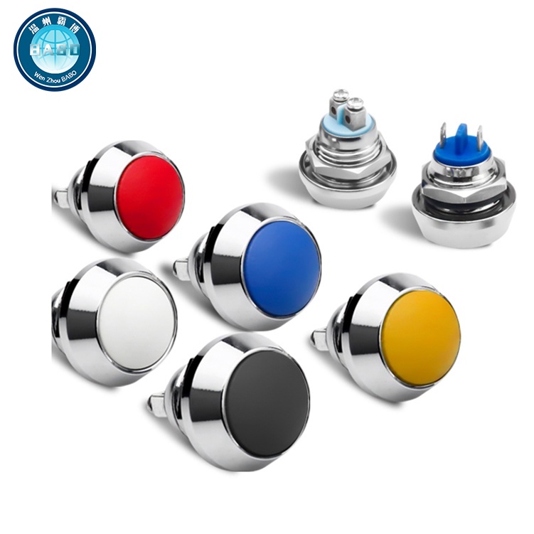 12mm metal instantaneous button, color switch and stainless steel ball ...