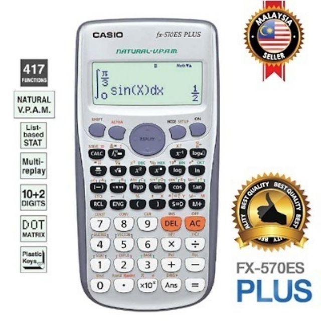 Ready Stock!! Casio Scientific Calculator FX-570ES Plus 417 Functions ...