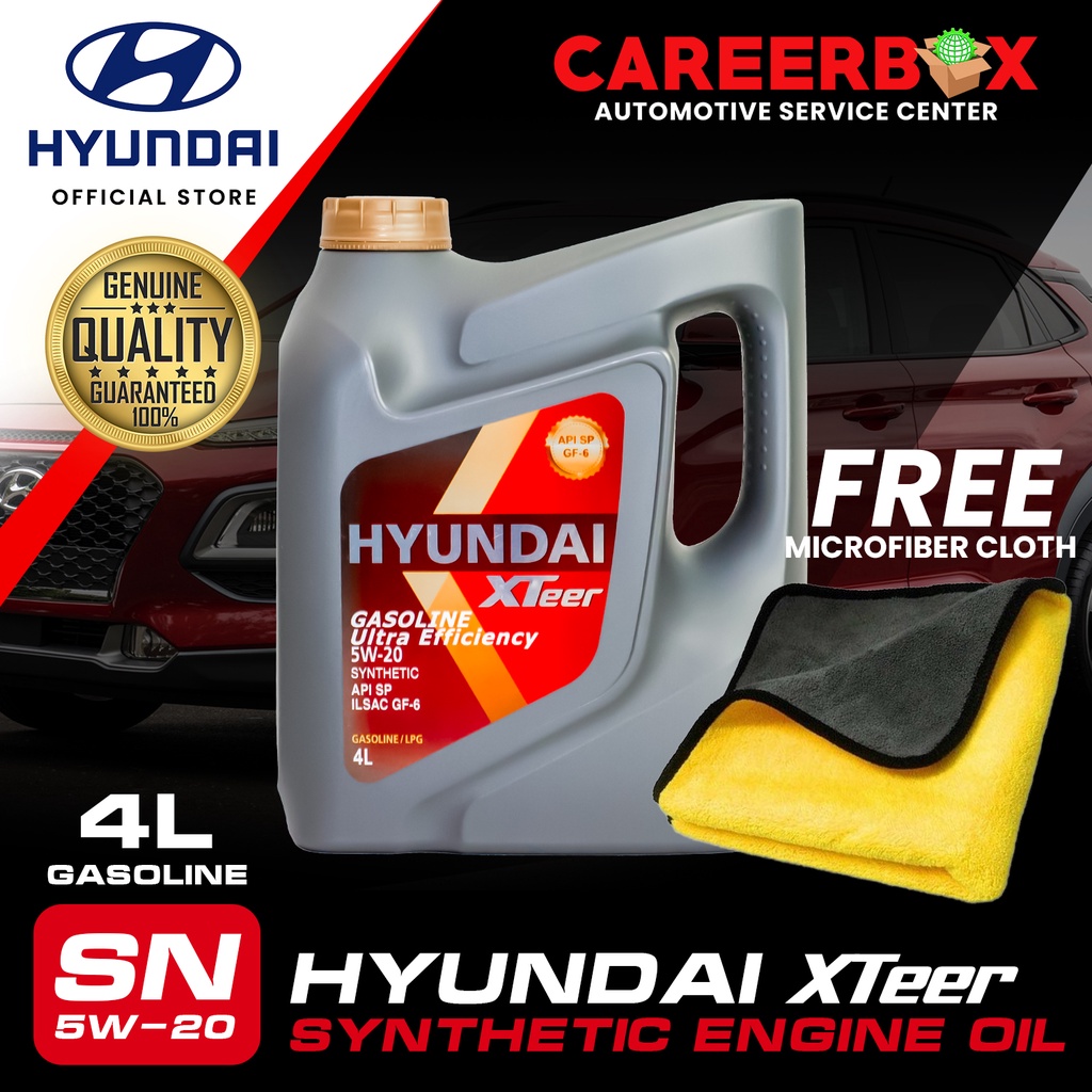 Hyundai XTeer Gasoline Ultra Efficiency 5w-20 Synthetic Engine Oil ...
