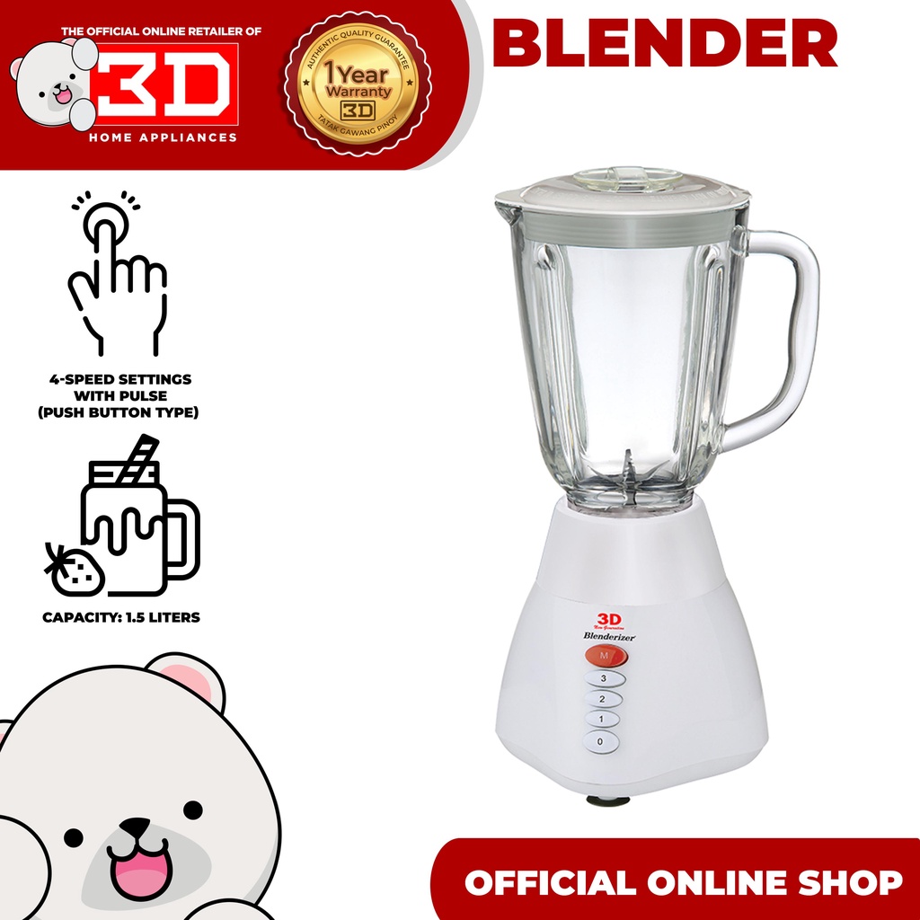 3D Electric Blender BL-211G 1.5L | Shopee Philippines