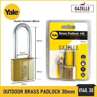 Yale V140 Outdoor Brass Padlock Heavy Duty 25 30mm 40mm 50mm 60mm 70mm 2Pc Keyed Alike Long ...