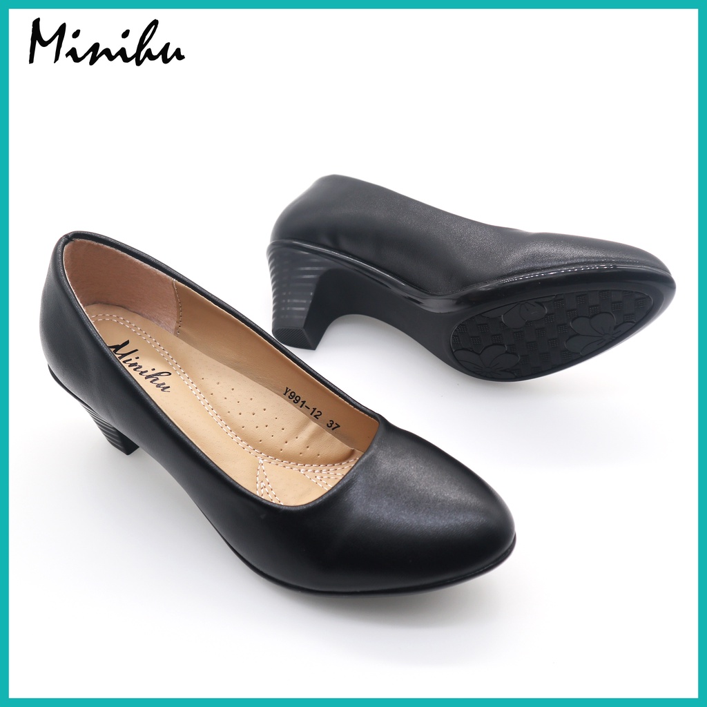 Black Shoes School office Heels Shoes for Women 991# | Shopee Philippines