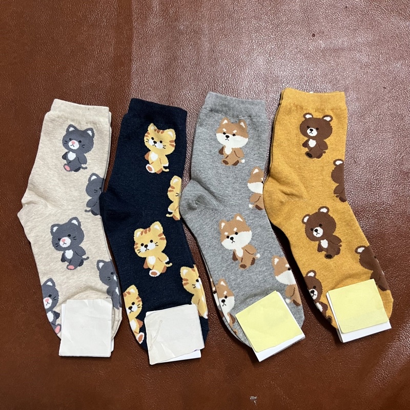 Korean Socks - Cat Bear Animal Scattered Socks - Iconic Socks | Shopee ...
