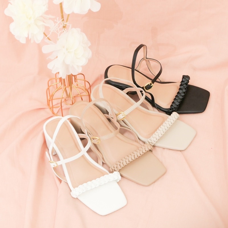 Barefoot.MNL Jaddie 2 inch Heel Braided Sandals | Shopee Philippines
