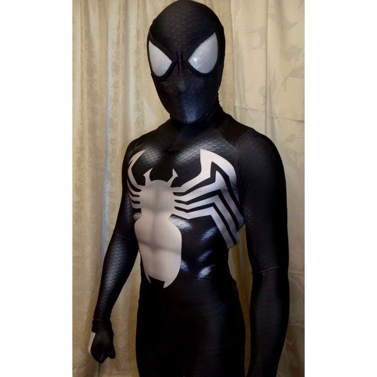 Miles Black Spider Muscle Spiderman Tights Venom One-Piece cosplay ...