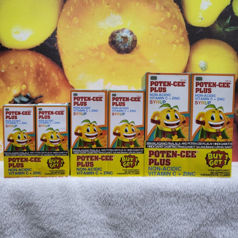 Buy1Take1 Poten-Cee Plus Non-Acidic Vitamin C+Zinc Syrup 60mL|120mL ...