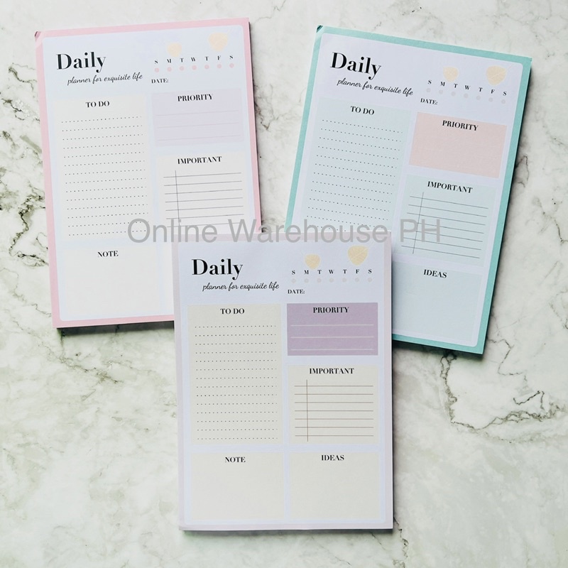 Daily / Weekly Planner Pads - 50 sheets per pad (A5 Size: 15.5 x 21.5 ...