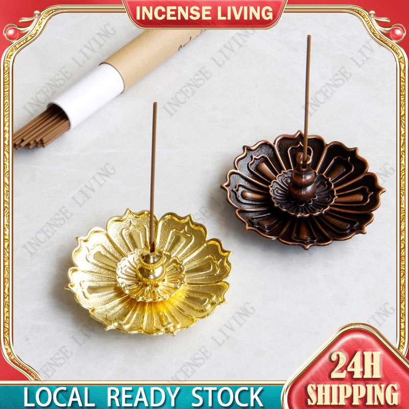Incense Stick Holder 3Pcs/Set Alloy Lotus Incense Burner Holder Base ...