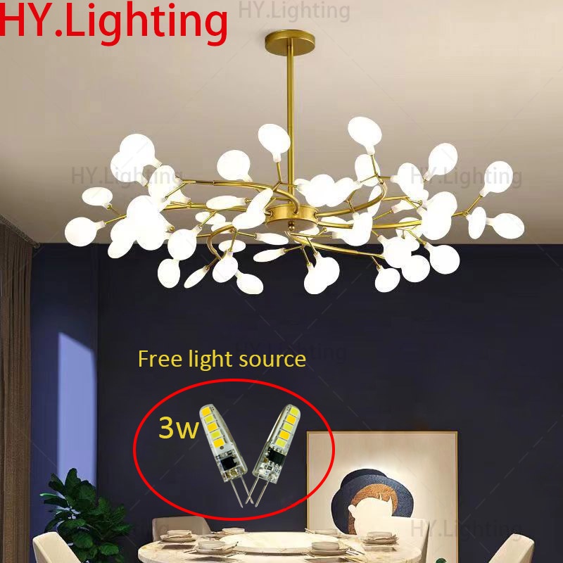 Nordic living room chandelier LED bedroom lamp living room light dining ...
