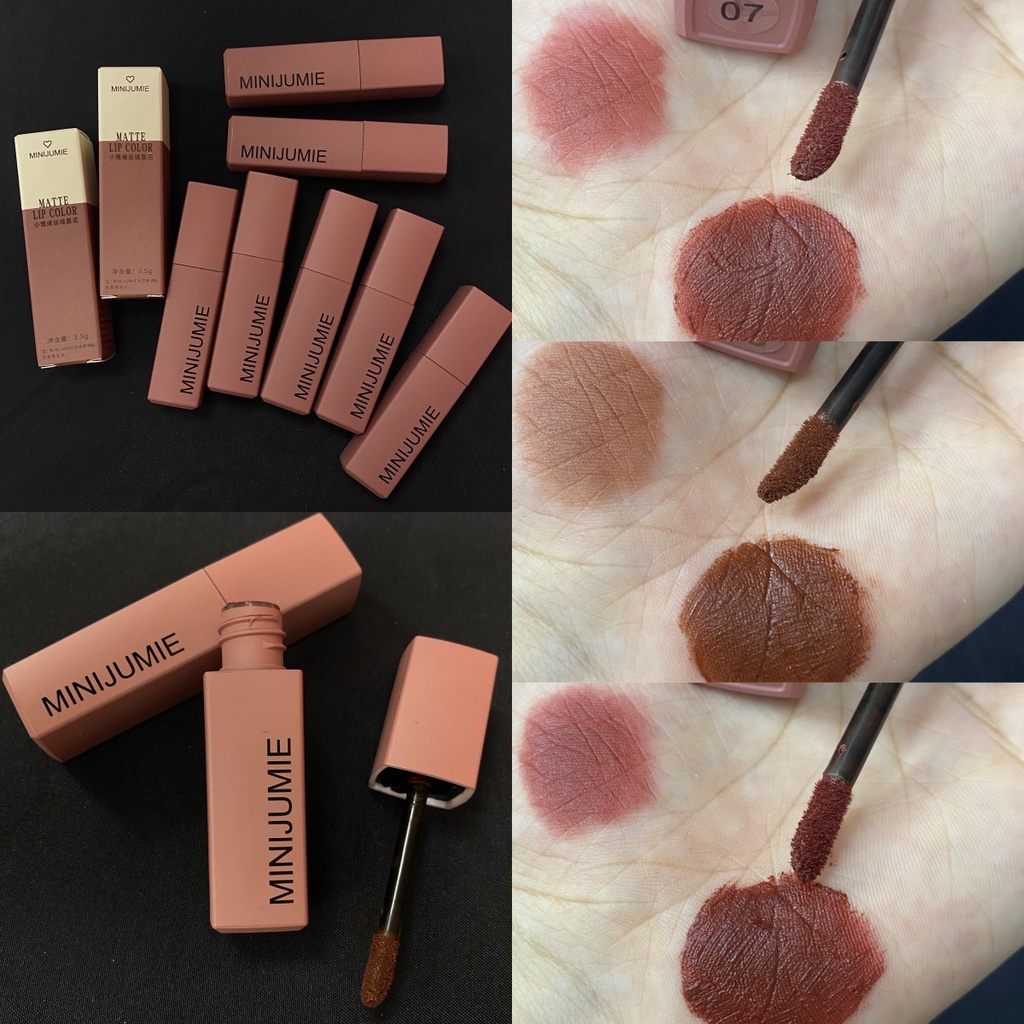 MINIJUMIE Little Mood Lip Mud Velvet Matte Lip Mud Chocolate brown ...