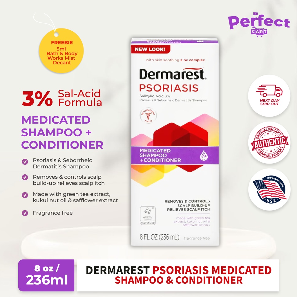 Dermarest Psoriasis Medicated Shampoo and Conditioner 8oz (236ml ...