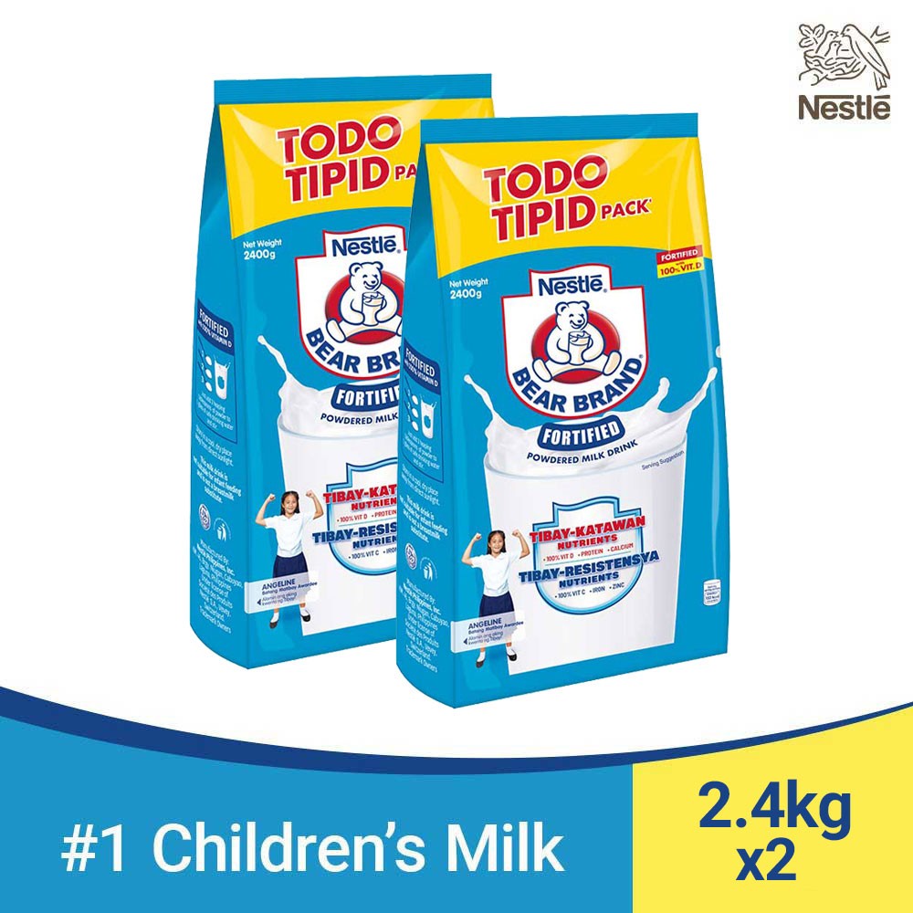 BEAR BRAND Fortified Powdered Milk Drink 2.4kg - Pack of 2 | Shopee ...