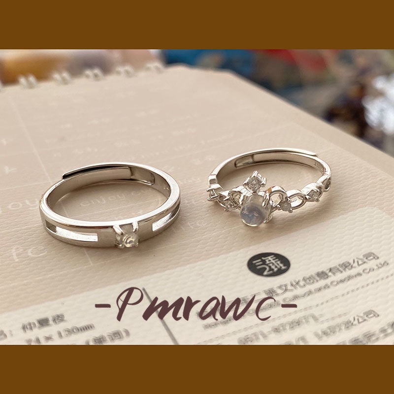 Pmrawc | Crown Moonstone Couple Couple Rings Affordable Luxury Fashion ...