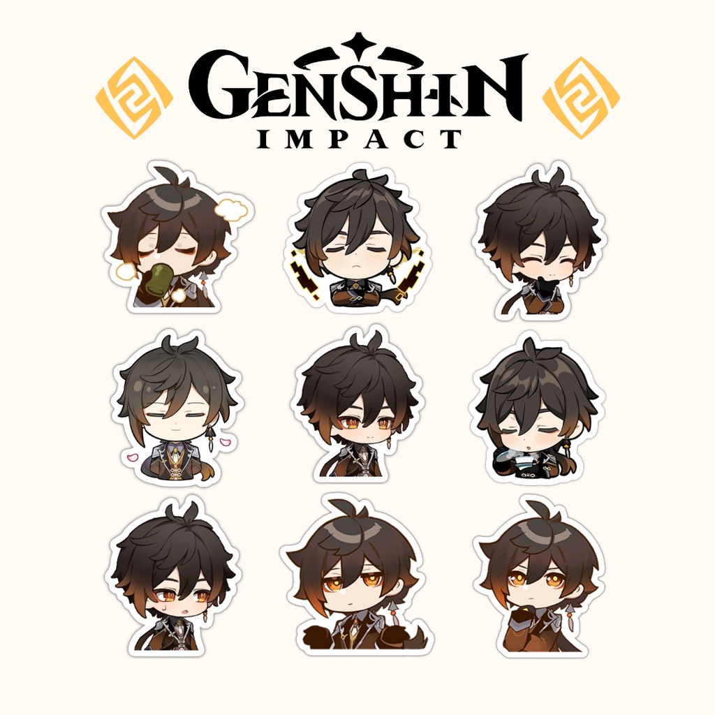 Genshin Impact Zhongli Emoji Sticker Set (9 pcs) | Shopee Philippines