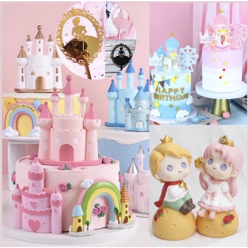 3D Fantasy Castle Cake Topper Disney Princess Castle Happy Birthday ...