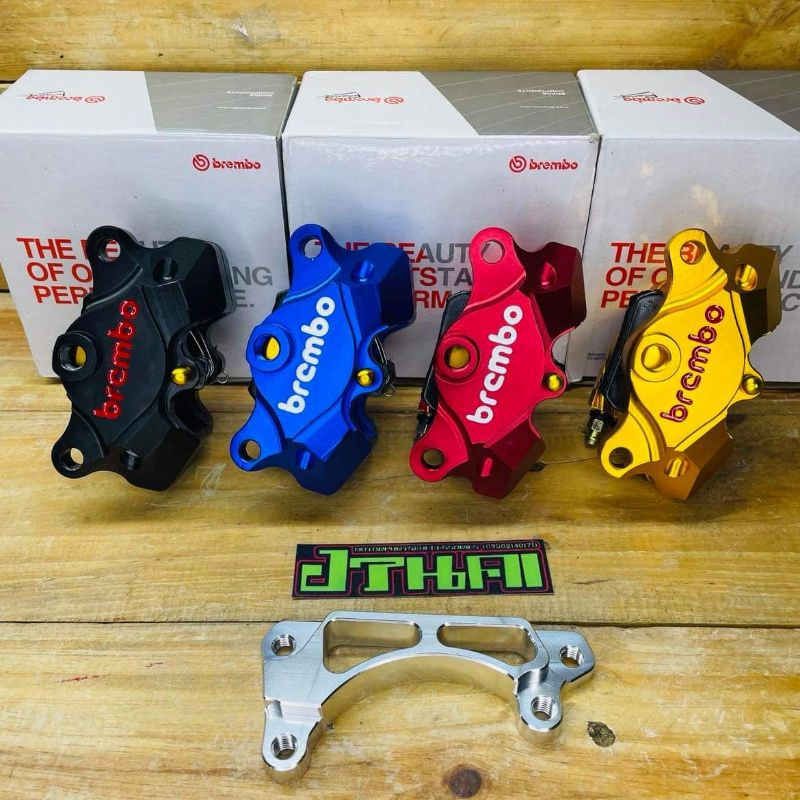 Caliper 2pot Doraemon w/ Bracket - Honda Click , Genio , Beat , Scoopy ...