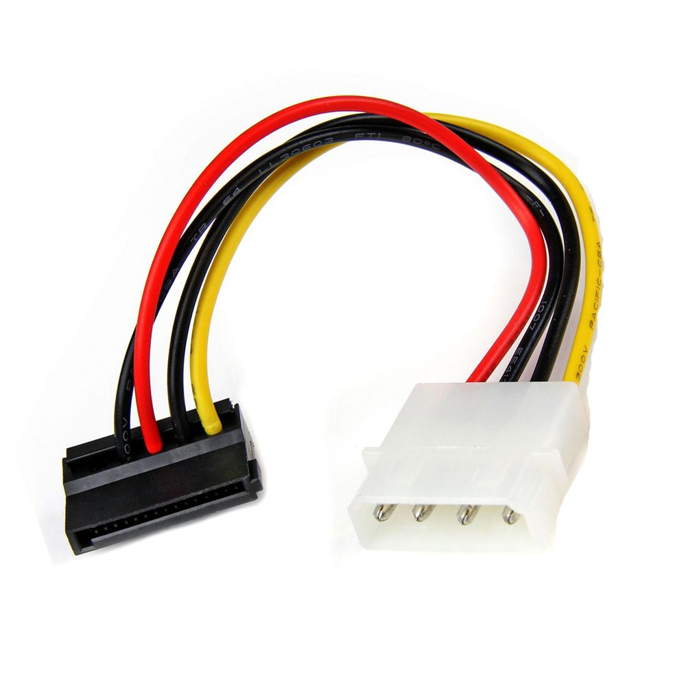Converts SATA power supply output with 15 pins to 4 pin Molex power ...